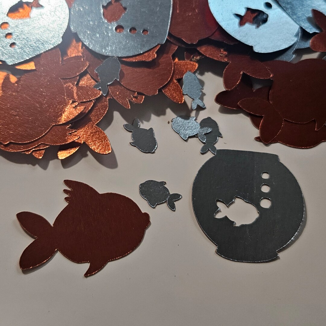 Gold Fish and Fish Bowl Confetti| Fish Confetti| Fish Table Throw (100 ...