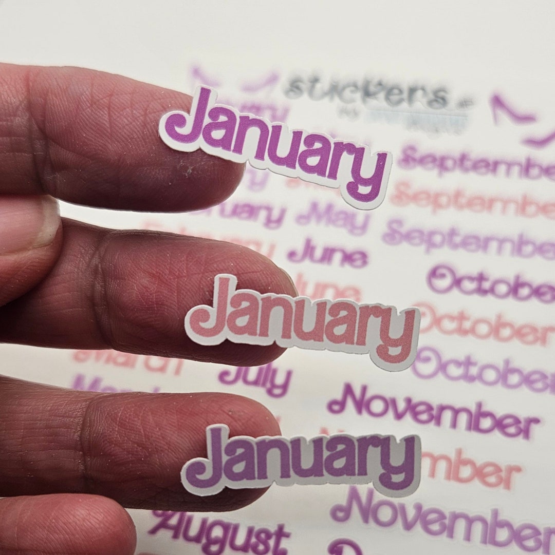 Shades of Pink Months of the Year Stickers| Journal Stickers| Planner ...
