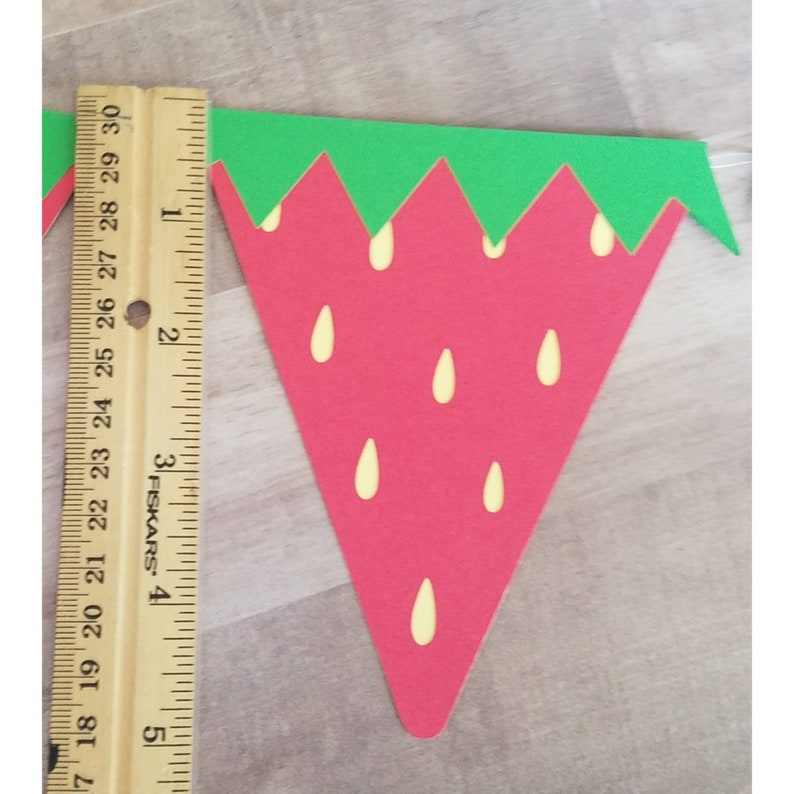 Strawberry Pennant Bunting Strawberry Banner approximately - Etsy