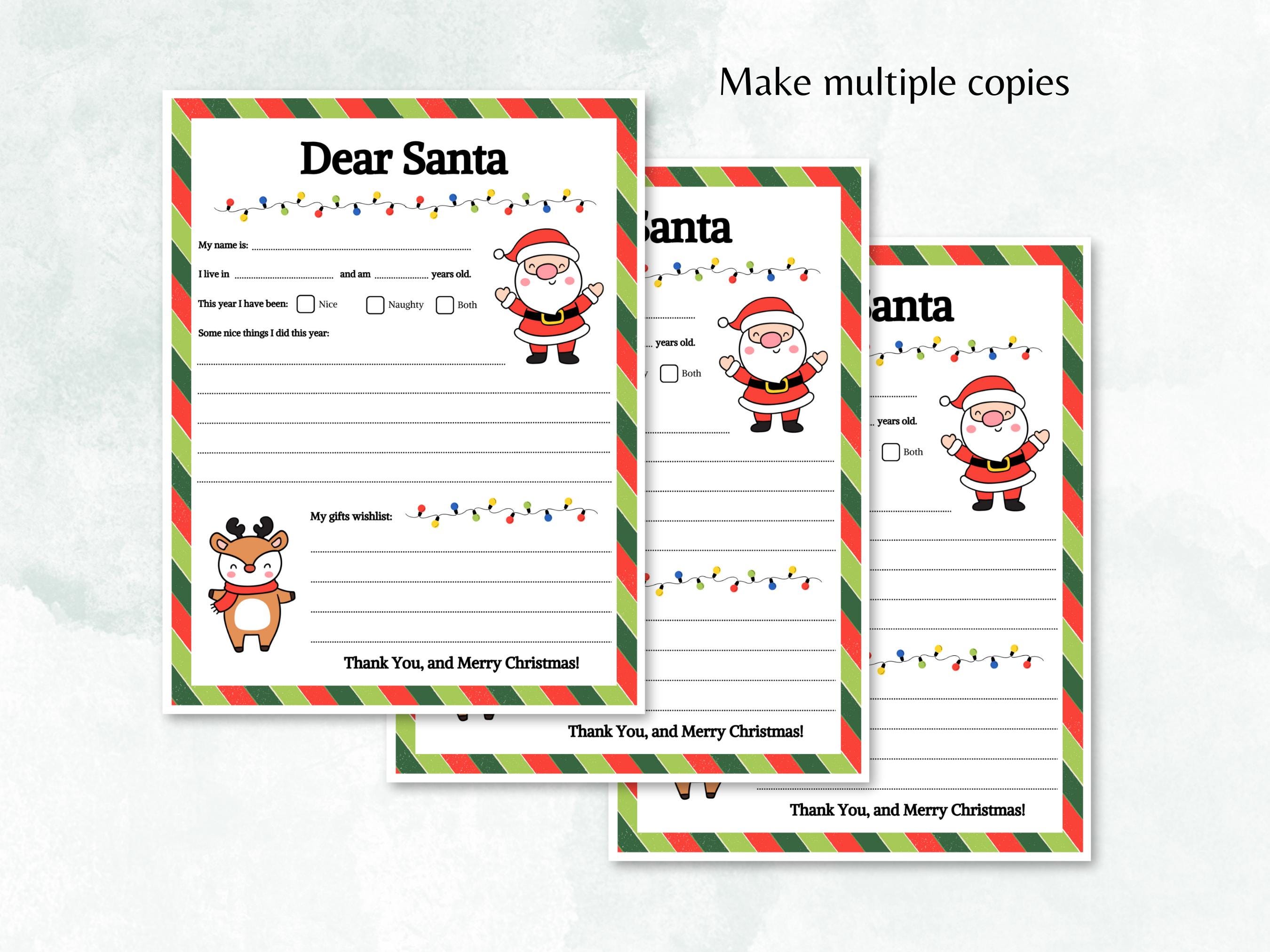 Printable Dear Santa Letter Christmas Wishlist, Christmas Eve Box ...