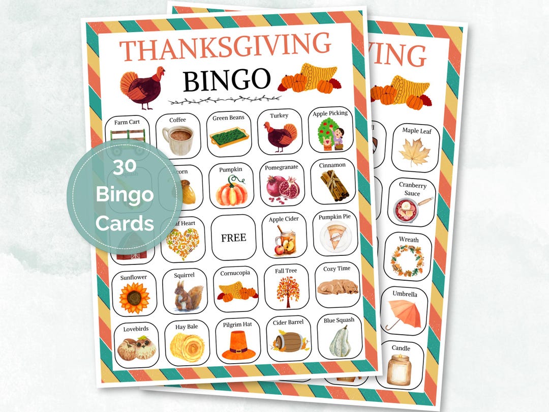 Thanksgiving Bingo Printable, Thanksgiving Games, Friendsgiving Bingo ...