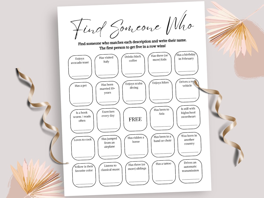 Find Someone Who Bingo, Printable Icebreaker Games, Get to Know You ...