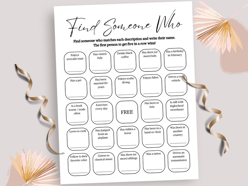 Find Someone Who Bingo, Printable Icebreaker Games, Get to Know You ...