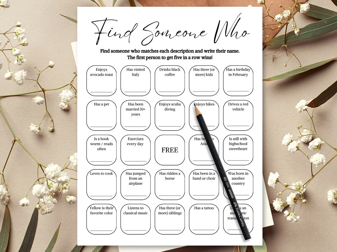 Find Someone Who Bingo, Printable Icebreaker Games, Get to Know You ...