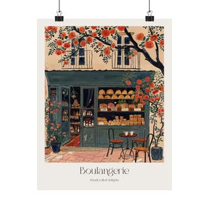 French Boulangerie Art Print, Bakery Watercolor Illustration, Paris ...