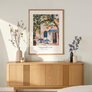 Italian Cafe Wall Art Print – Limoncello Café Illustration ...