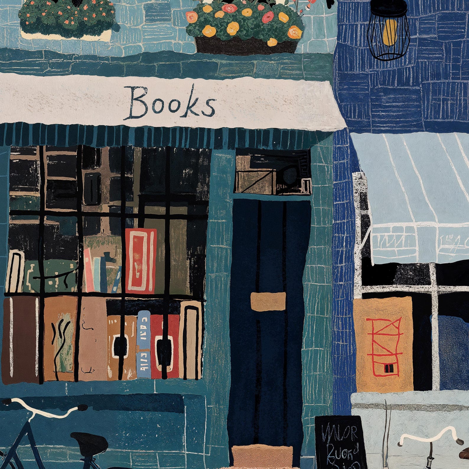 NYC Bookstore Wall Art Print, Bookshop Illustration Poster, Library ...
