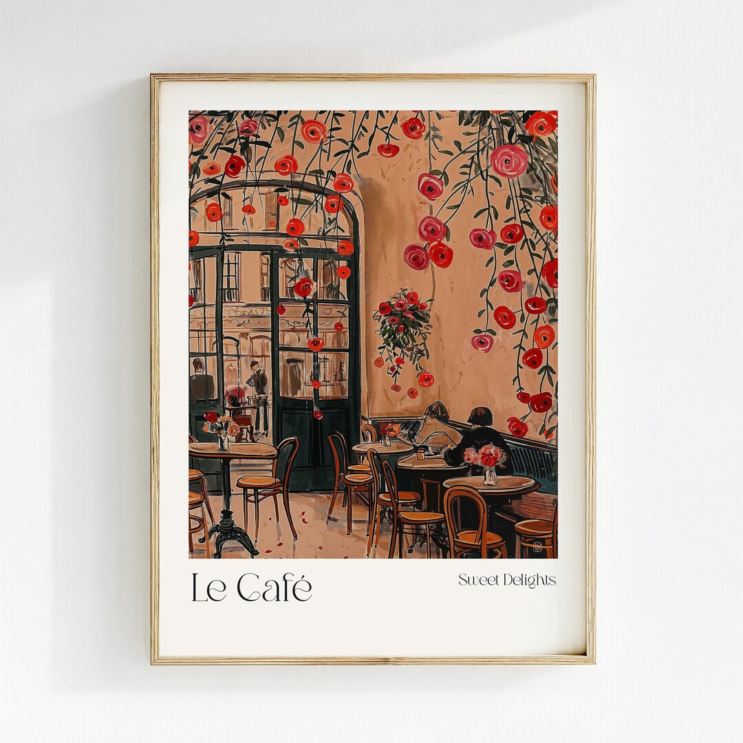 French Cafe Bakery Art Print, Watercolor Sweets Food Illustration ...