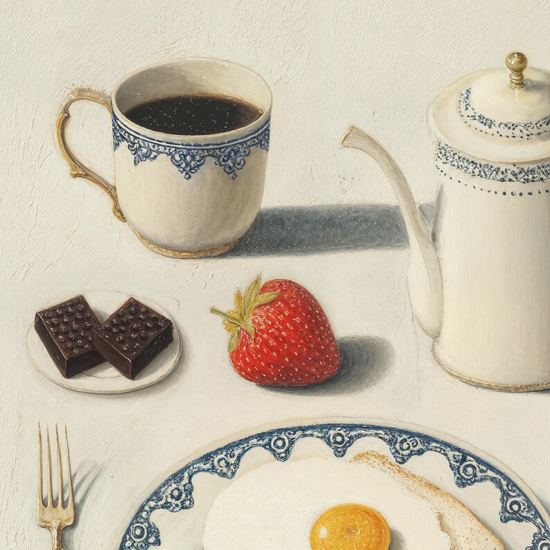 French Breakfast DIGITAL Art Print, Vintage Still Life Kitchen Poster ...