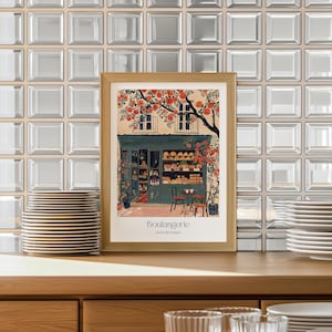 French Boulangerie Art Print, Bakery Watercolor Illustration, Paris ...