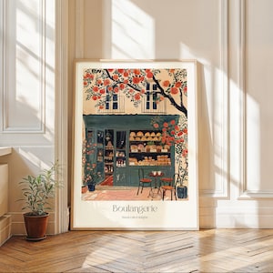 French Boulangerie Art Print – Bakery Watercolor Illustration, Paris ...