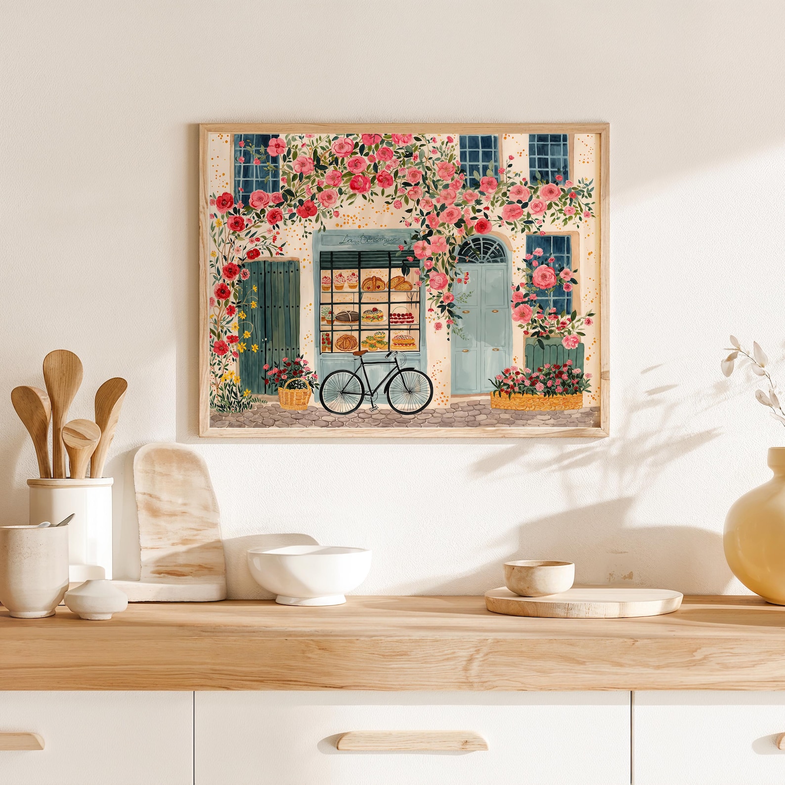 Rose Boulangerie Art Print – French Bakery Wall Art, Kitchen Wall Art ...