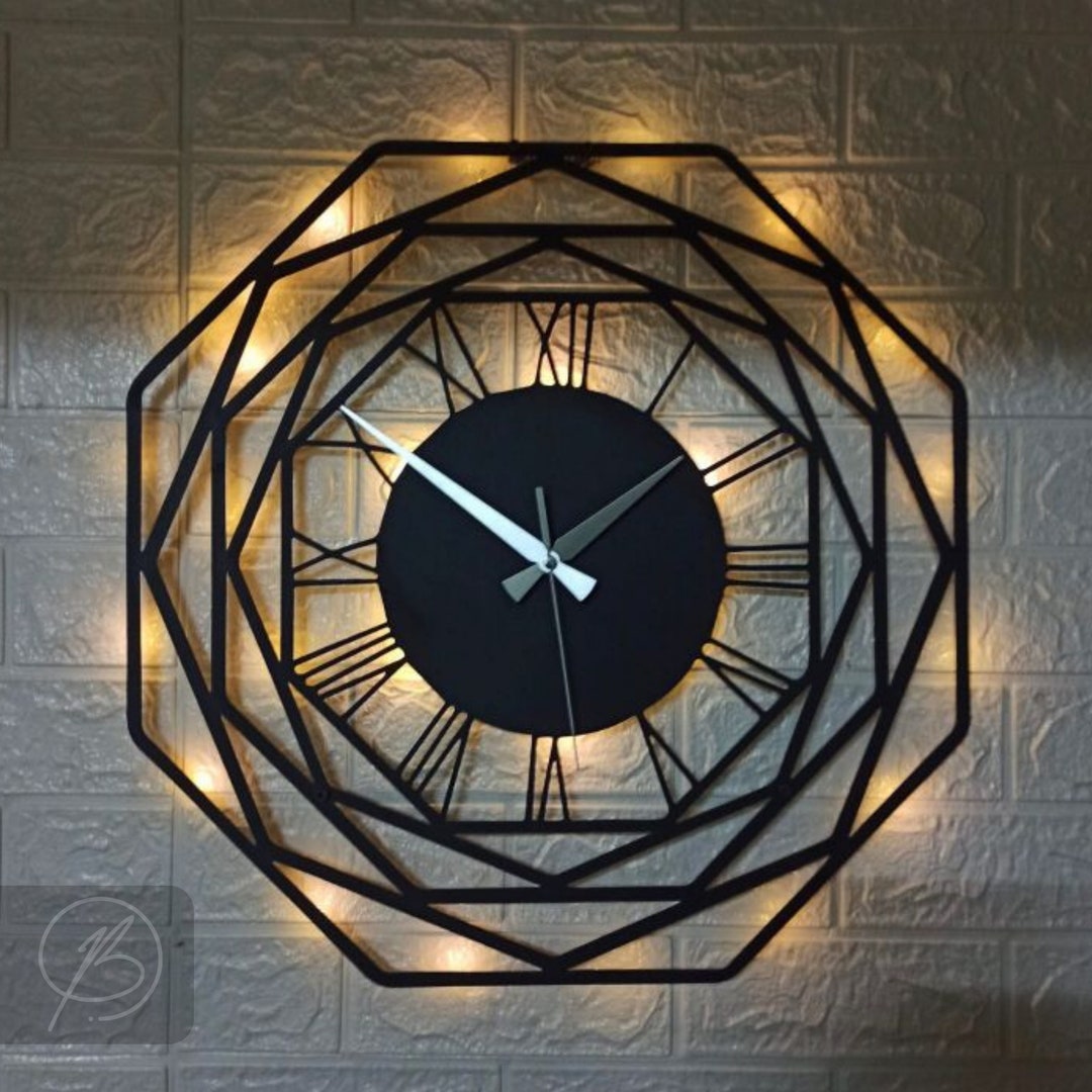 Octagon Metal Wall Clock, Oversized Wall Clock,octagon Clock,metal ...