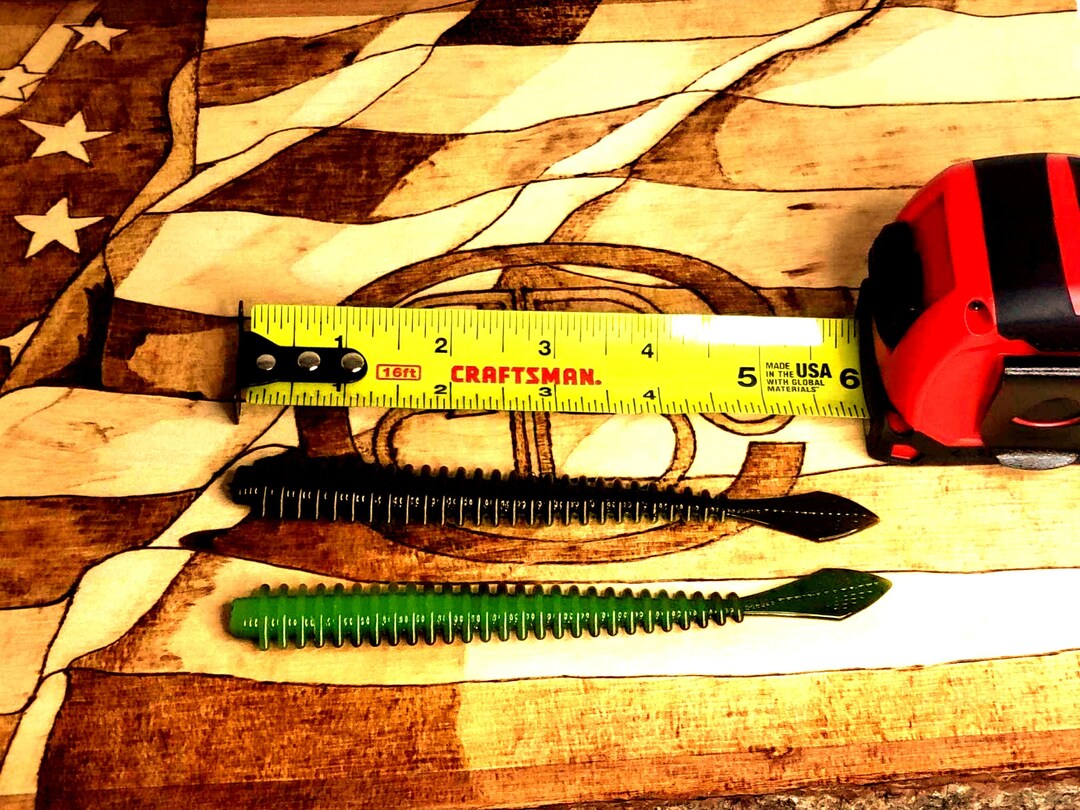 Pack of 6 Jangle Worms Baits, Custom Floating Soft Plastic, Injection ...