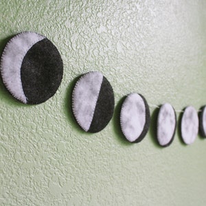 Felt Moon Phase Bunting / Banner Printable Pattern - Sew or No-sew - Etsy