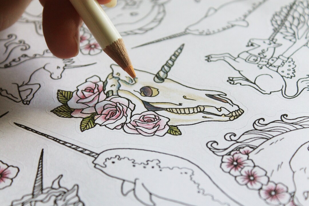 Colorable Stickers Pack - DIY Color Your Own - Over 350 Stickers! - Etsy