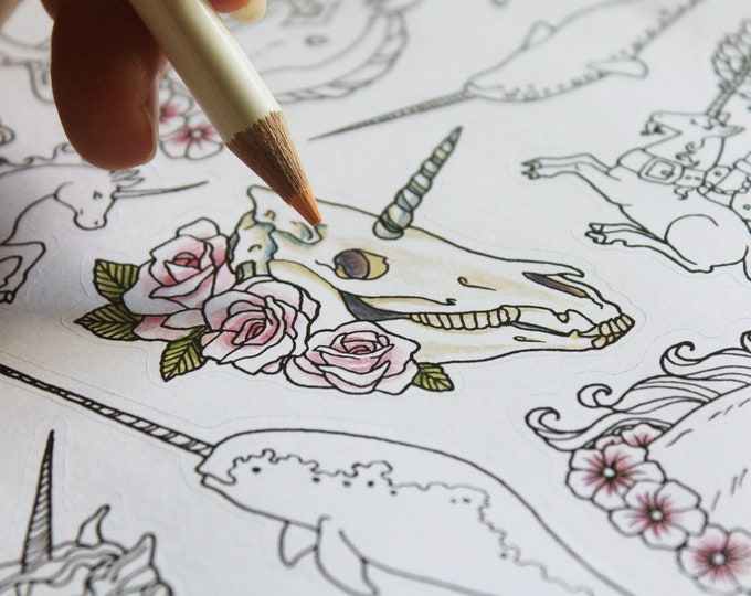 Colorable Stickers Pack DIY Color Your Own Over 350 Stickers - Etsy