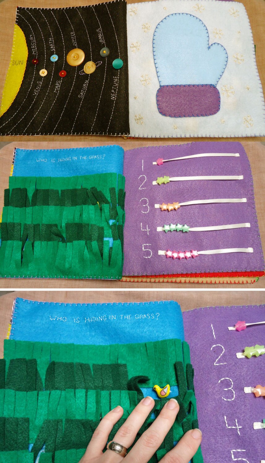 10 Page No-sew Machine Sew or Hand Sew Toddler Felt Busy Book - Etsy