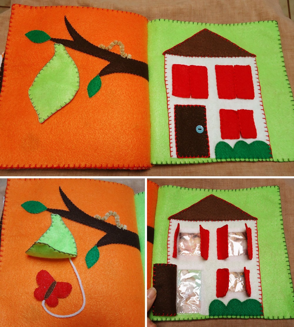 10 Page No-sew Machine Sew or Hand Sew Toddler Felt Busy Book - Etsy