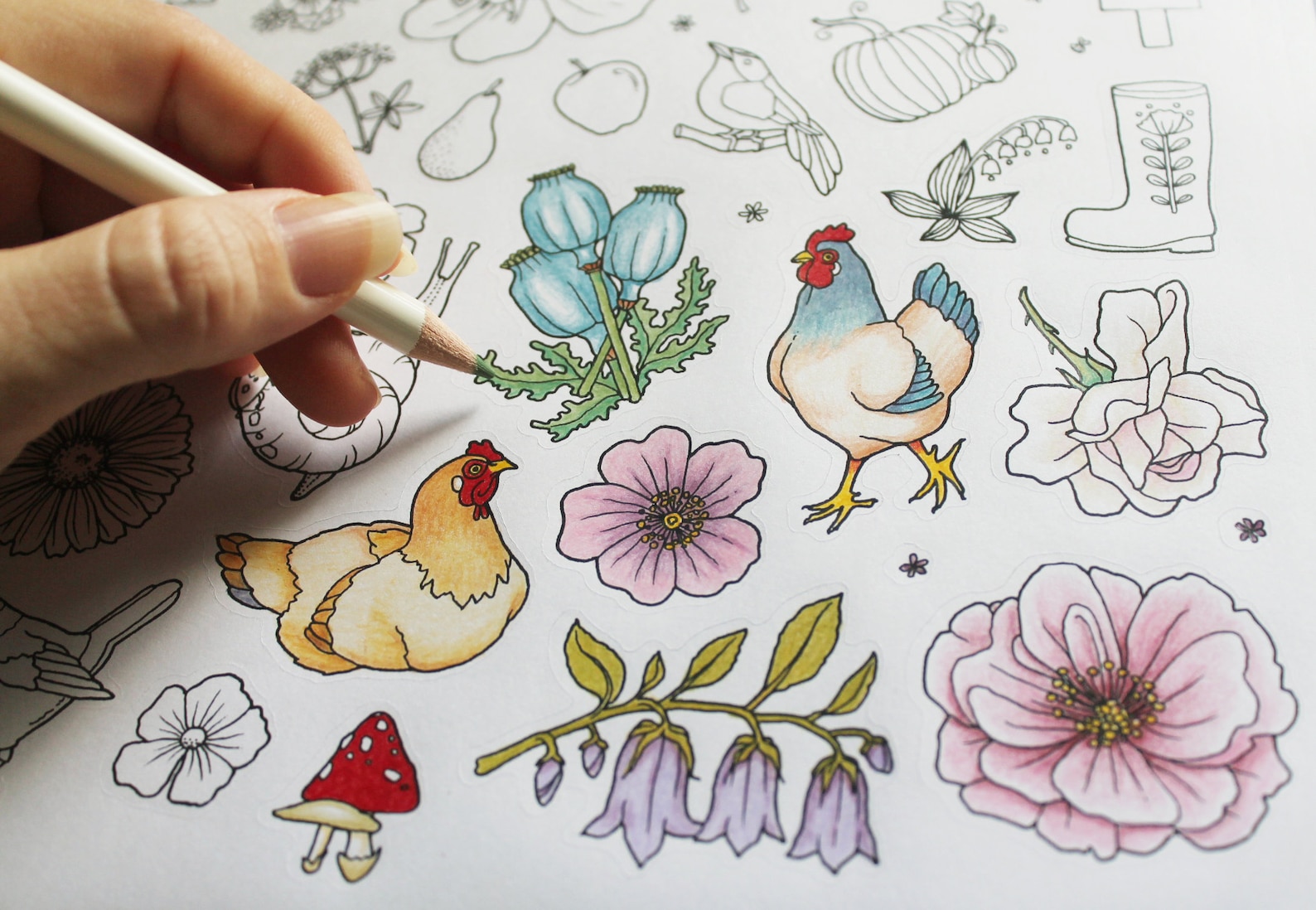 Colorable Stickers Pack DIY Color Your Own Over 350 - Etsy