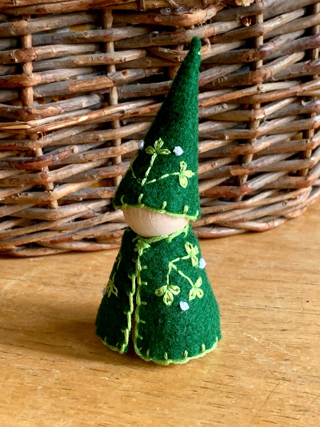 Clover Gnome Peg Doll - Vegan - Etsy