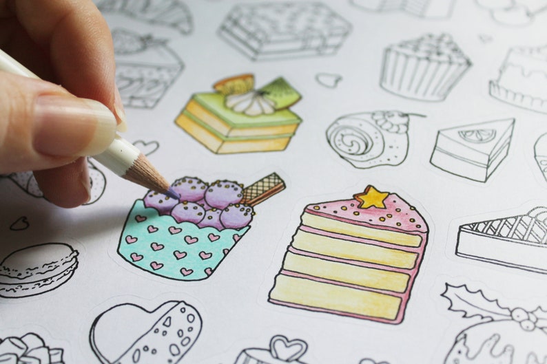 Colorable Stickers Pack DIY Color Your Own Over 350 - Etsy
