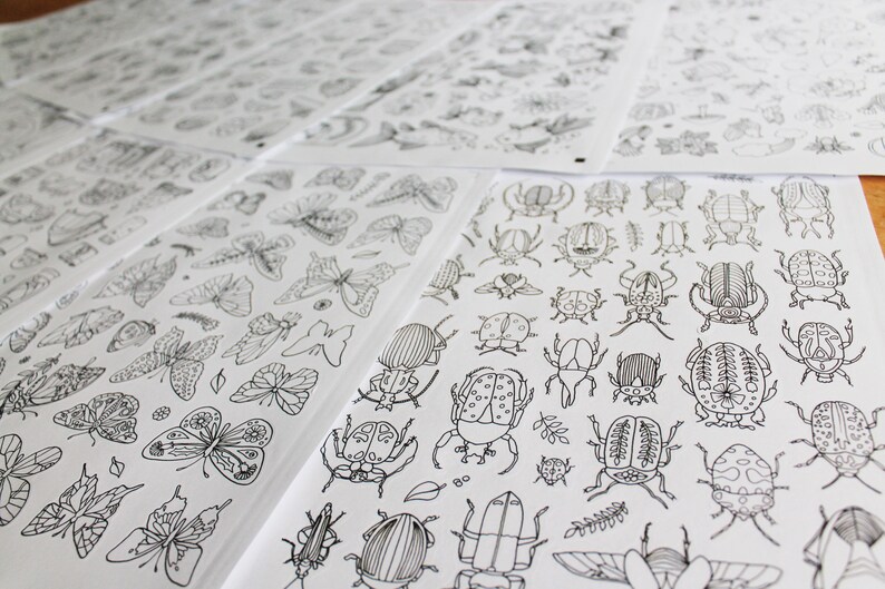 Colorable Stickers Pack DIY Color Your Own Over 350 - Etsy