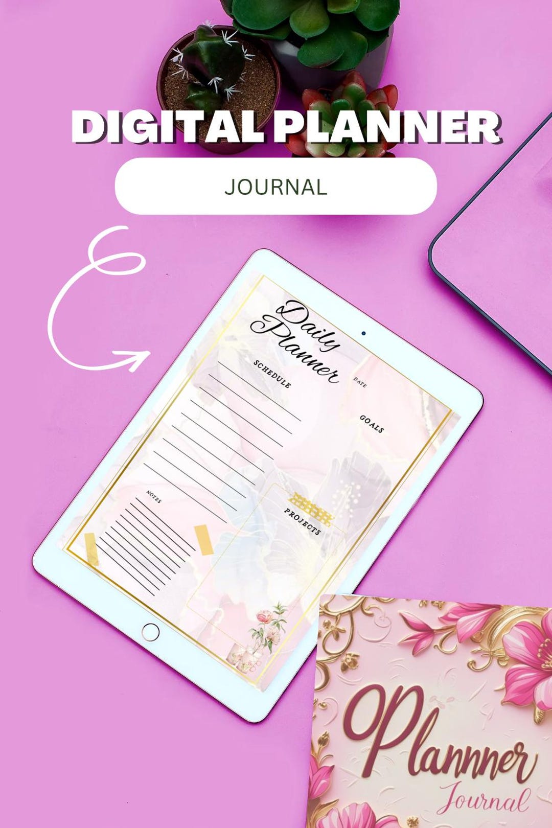Editable Floral Digital Planner & Journal 11-page Printable Daily ...