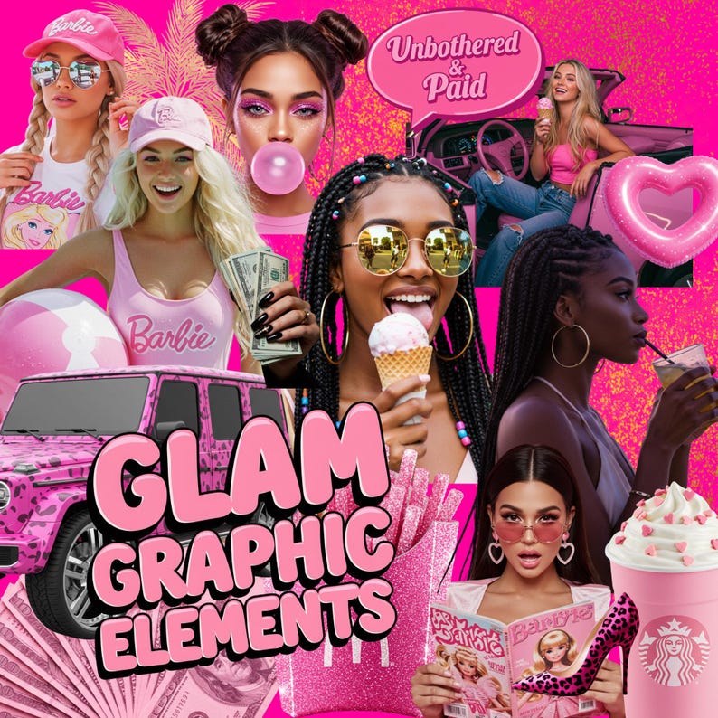 160 Glam Graphic Elements – PNG Clipart for Planners, Social Media ...