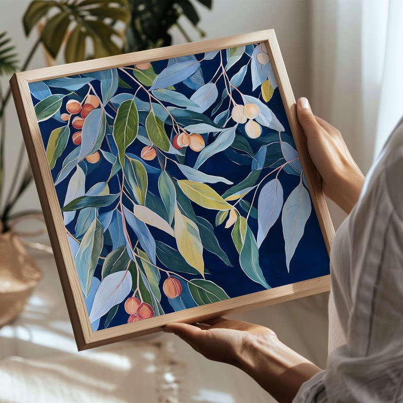 Printable Gum Tree Leaves Art Print, Native Australian Flora, Floral ...