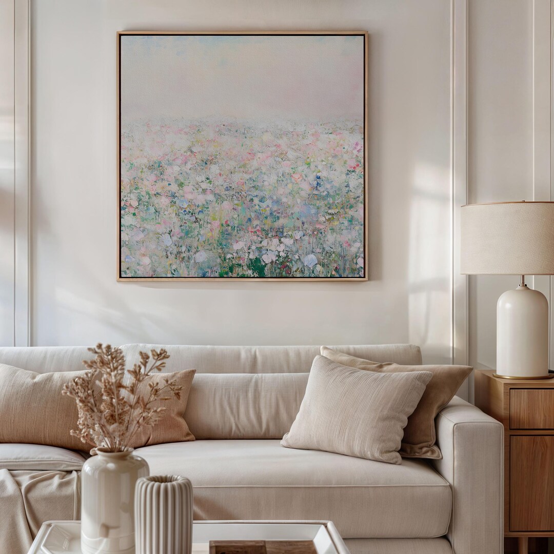 Printable Abstract Wildflower Art Print in Pastel Tones, Digital Art ...