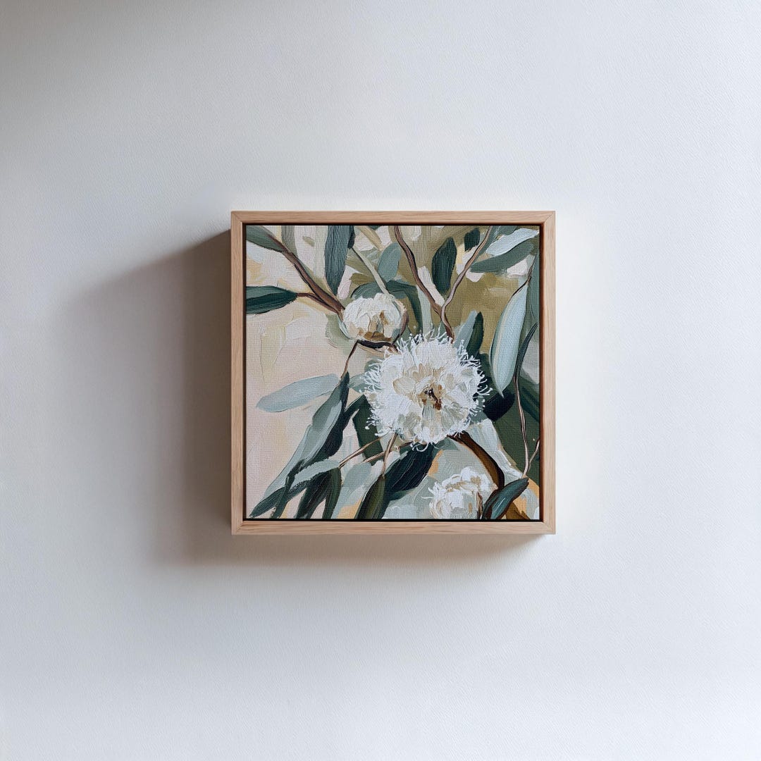 Printable Abstract Painting Featuring Gum Nut Flower, Native Australian ...