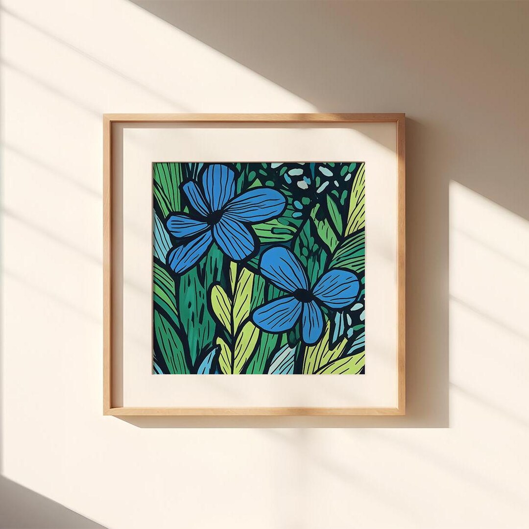 Printable Abstract Floral Art Print, Bright Floral Print, Floral Wall ...