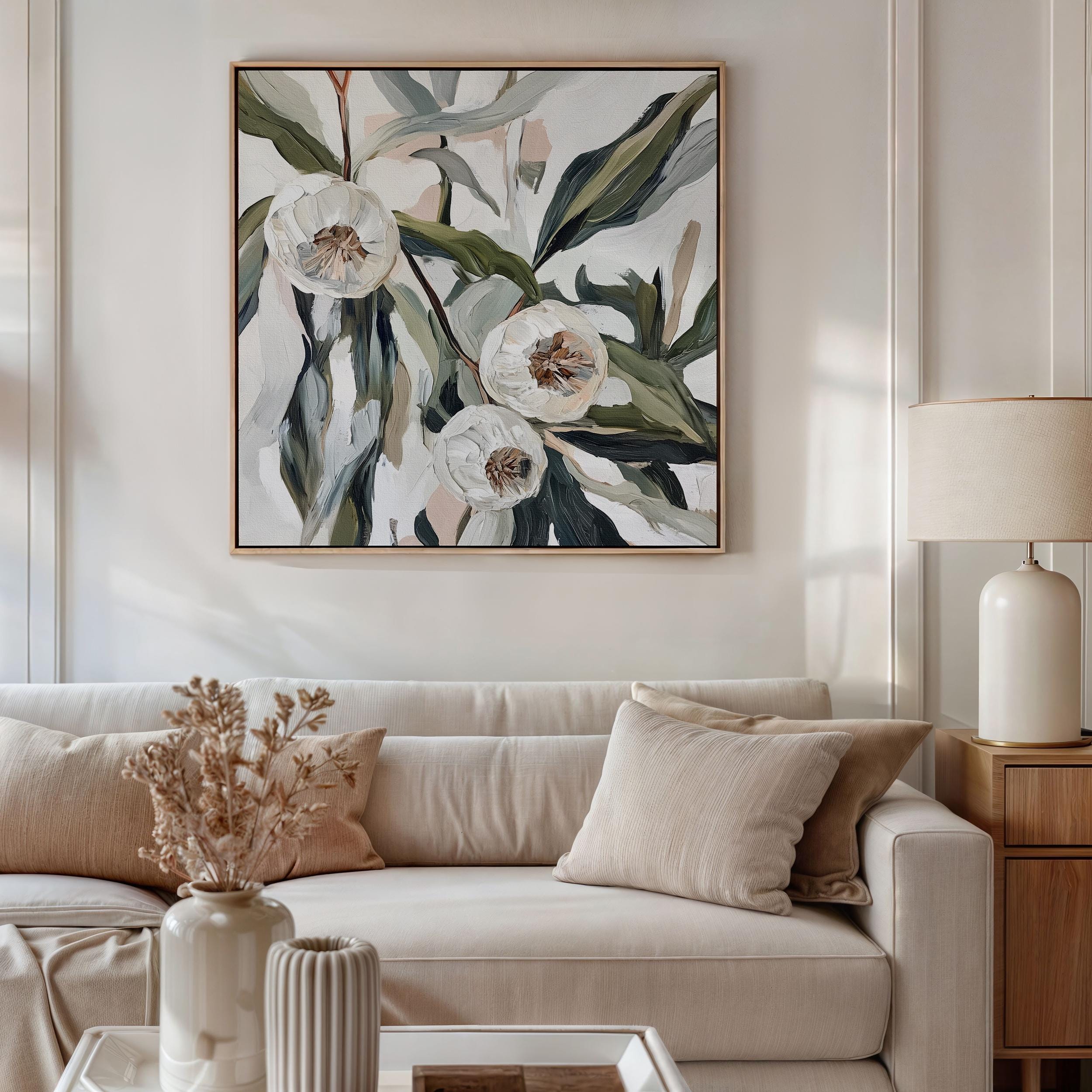 Printable Abstract Painting Featuring Gum Nut Flower, Native Australian ...