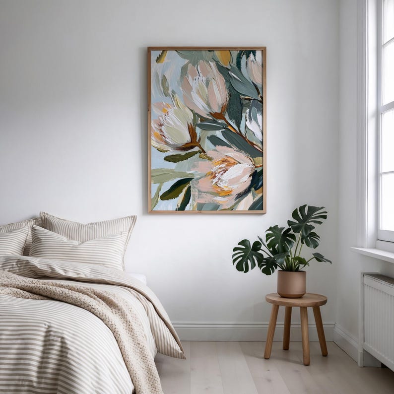 Printable Abstract Floral Art Print, Native Australian Flora, Floral ...