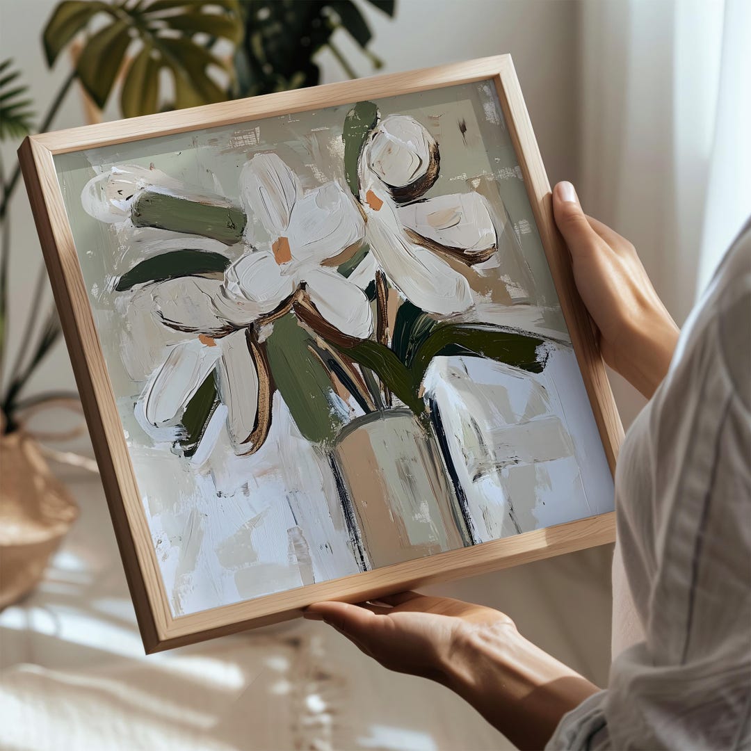 Printable Abstract Floral Art Print Depicting an Abstract Flower in a ...