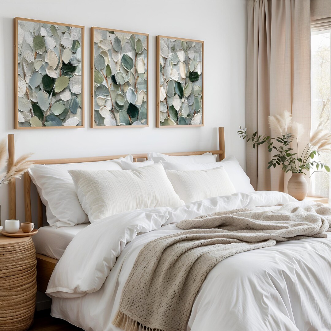 Abstract Eucalyptus Art Prints: Botanical Wall Decor Set (digital ...