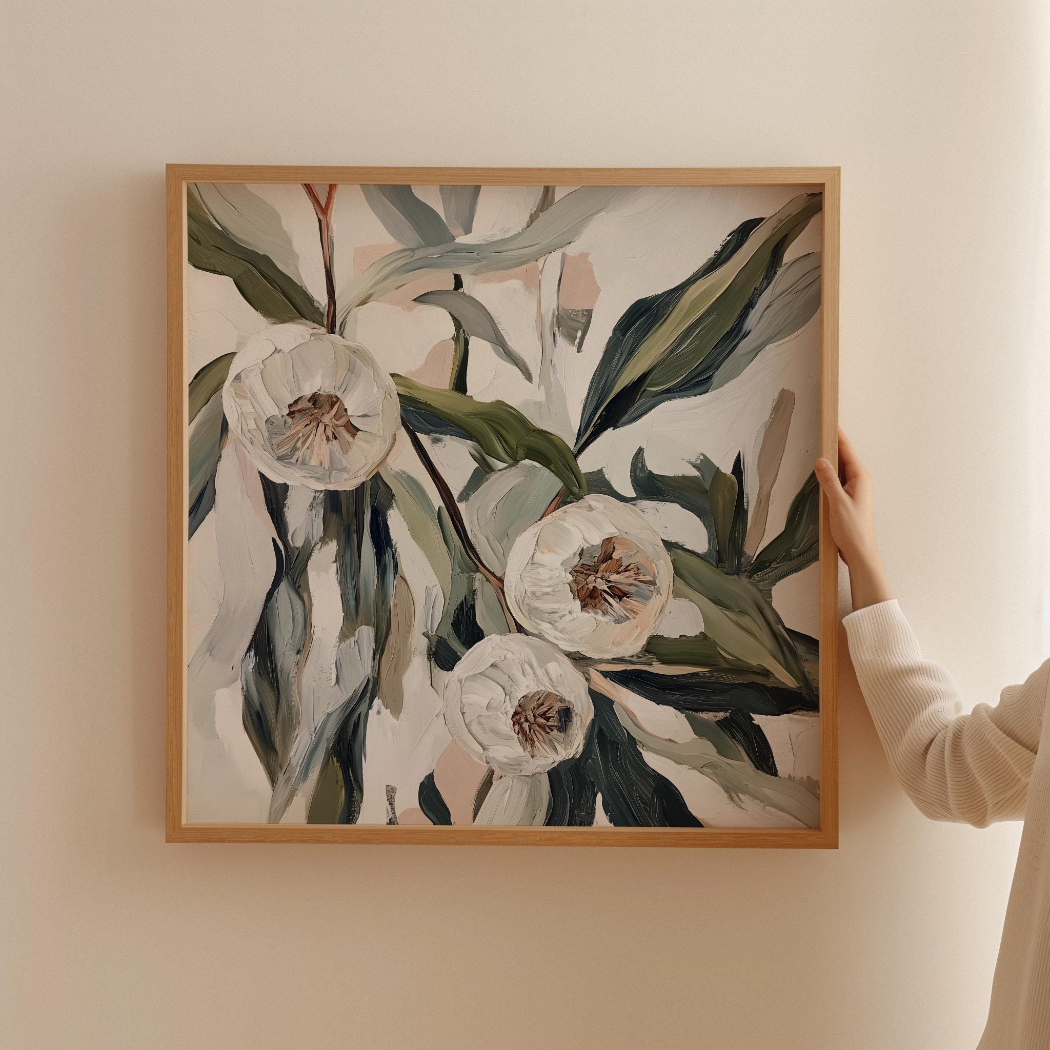 Printable Abstract Painting Featuring Gum Nut Flower, Native Australian ...