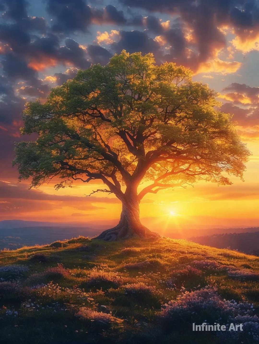 High Quality Wall Art Tree Sunset - Digital Download in 4K - Etsy