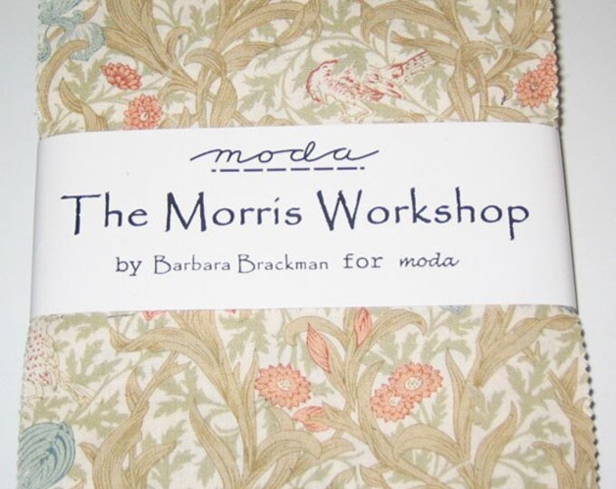 THE MORRIS WORKSHOP by Barbara Brackman for Moda Fabrics, 2 Charm Packs ...