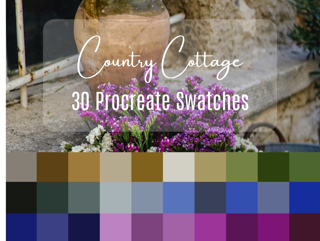 Country Cottage | Procreate Colour Palette | 30 Cottage Floral Colour ...