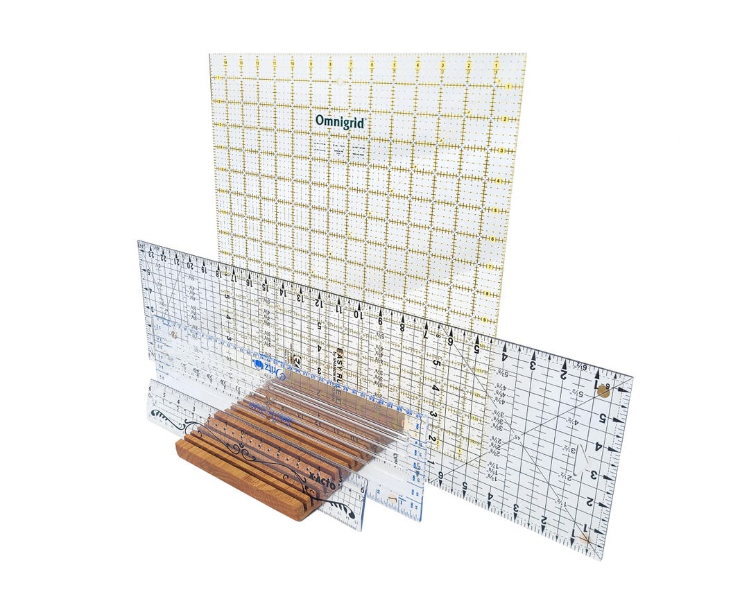 17 Slot Ruler Organizer for Quilting and Sewing Handcrafted From Red ...