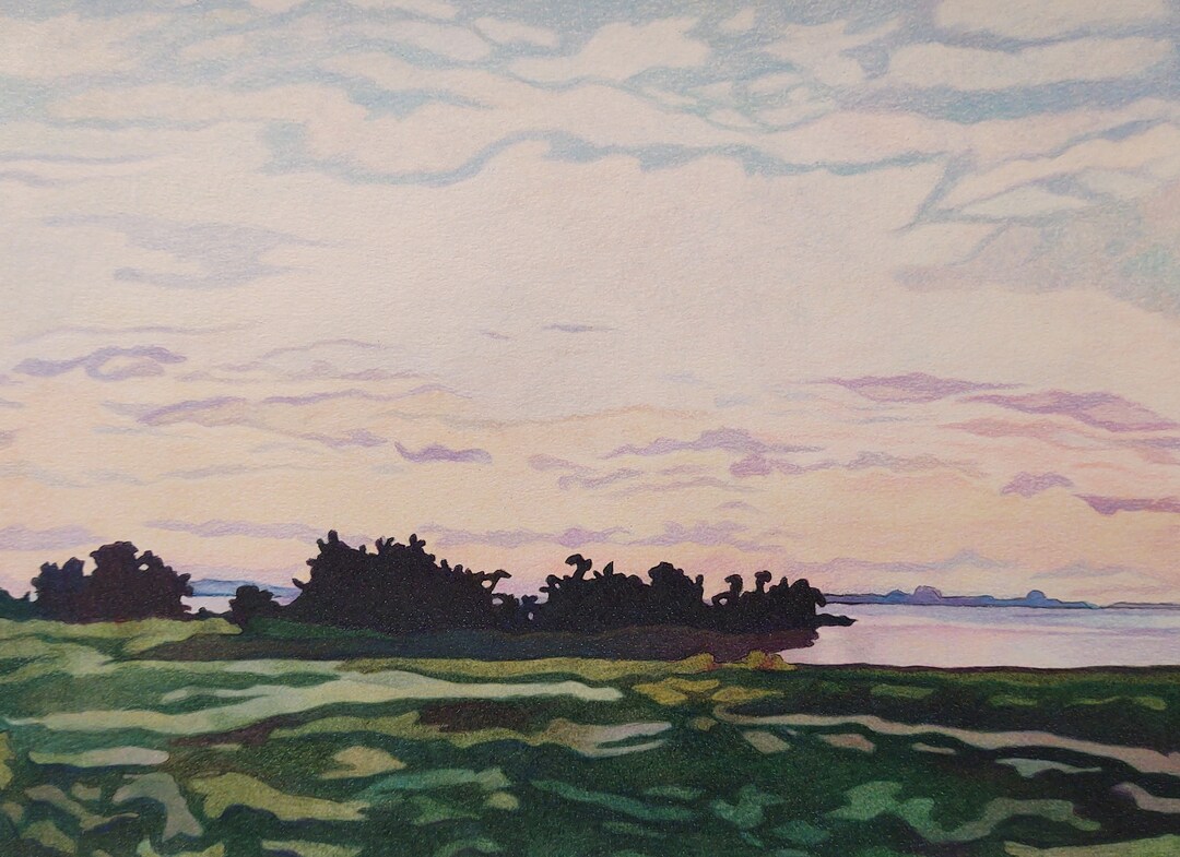 GOOD MORNING Pencil Colored Sketch on Paper - Etsy