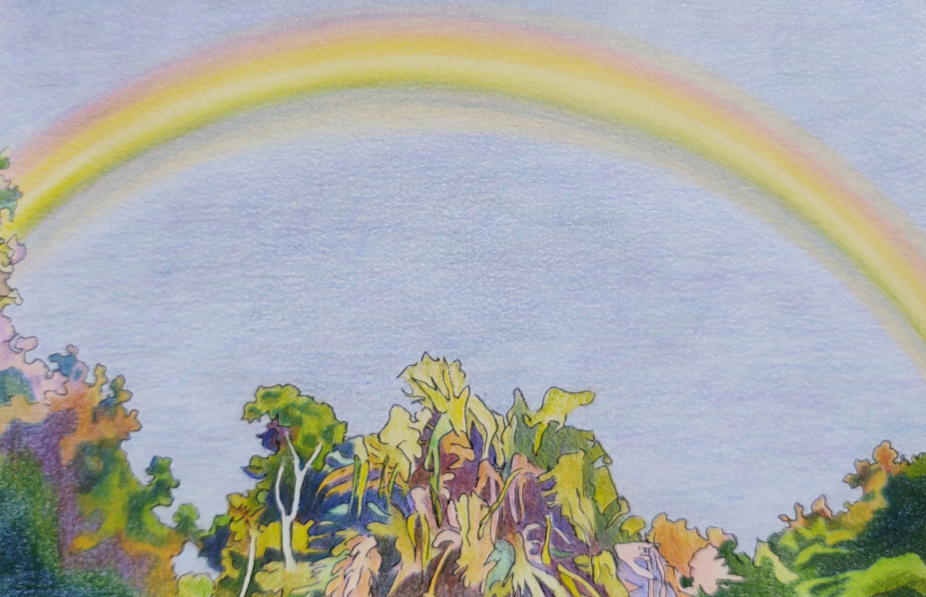 RAINBOW Pencil Colored Sketch on Paper - Etsy