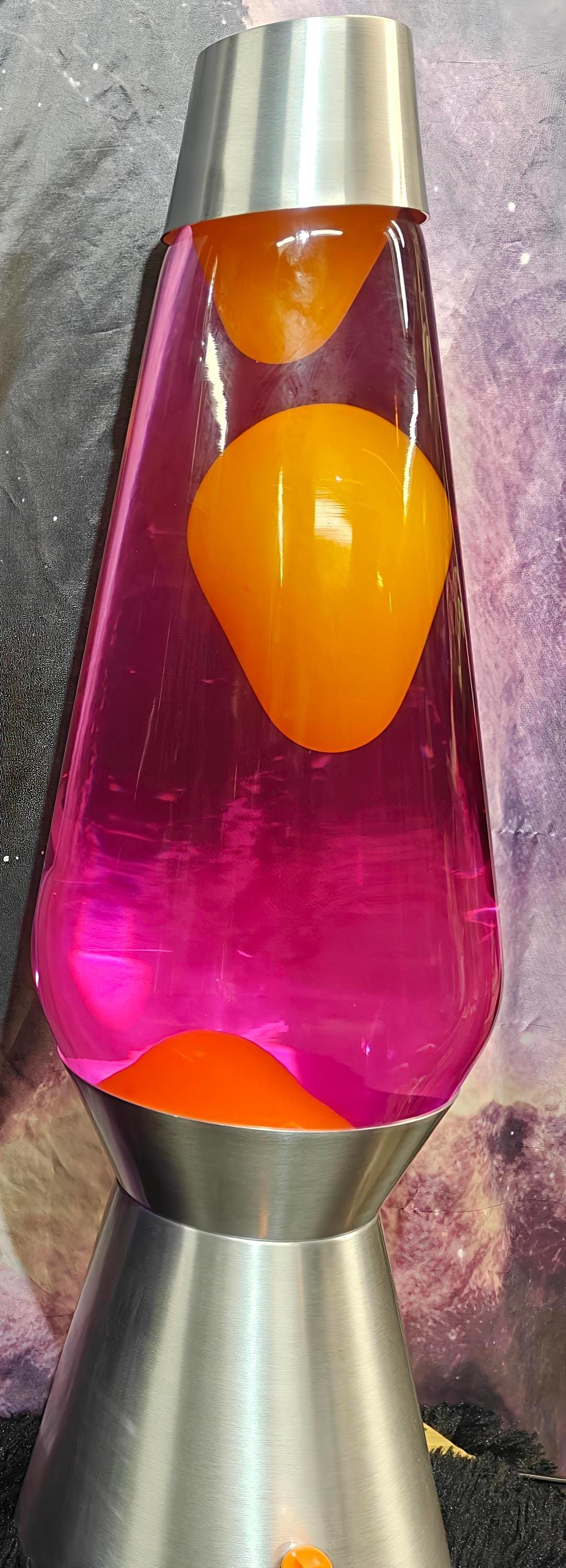 Rare Custom 27-inch Grande Lava Lamp Yellow Lava in Clear Light Pink ...