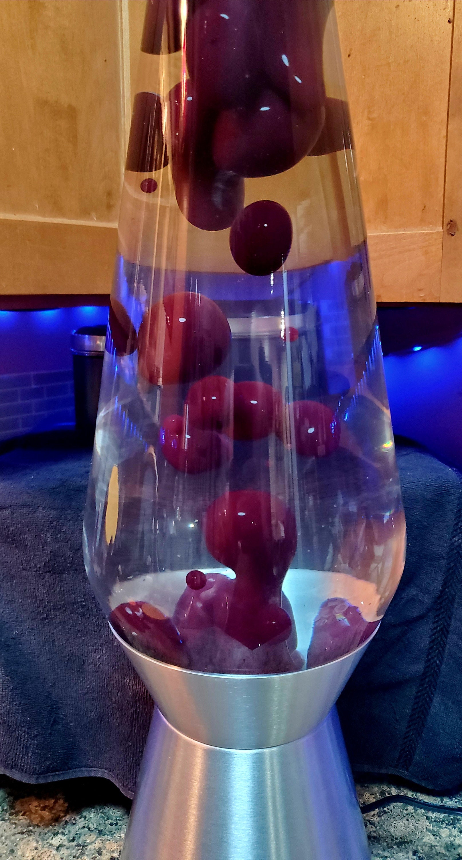 Rare Custom Made 27” Grande Lava Lamp - Blood Red Lava With Crystal ...