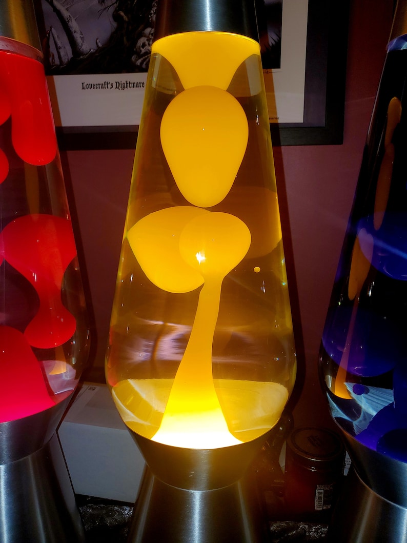Custom Made 27” Grande Lava Lamp, Bright Yellow Wax With Crystal Clear ...