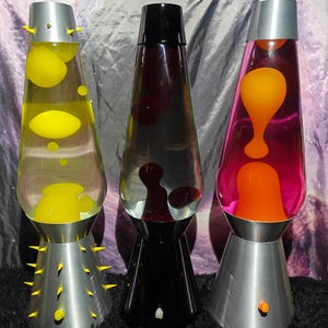 Rare Custom 27-inch Grande Lava Lamp Yellow Lava in Clear Light Pink ...