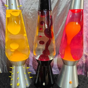 Rare Custom 27-inch Grande Lava Lamp Yellow Lava in Clear Light Pink ...