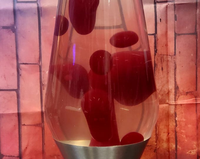 Rare Custom Made 27” Grande Lava Lamp - Blood Red Lava With Crystal ...